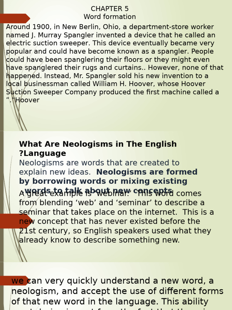 CHAPTER 5 - Word Formation | PDF | Semantics | Syntax
