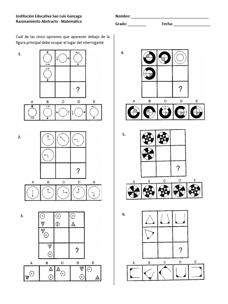 Razonamiento Abstracto No.10 | PDF