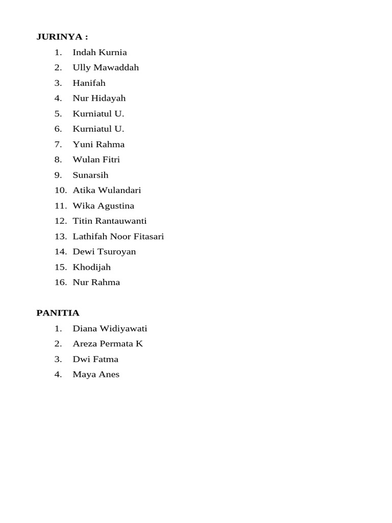 Jurin & Panitia | PDF