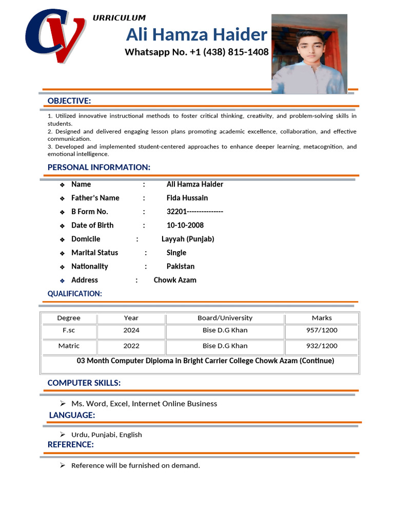 CV Hassan Raza | PDF