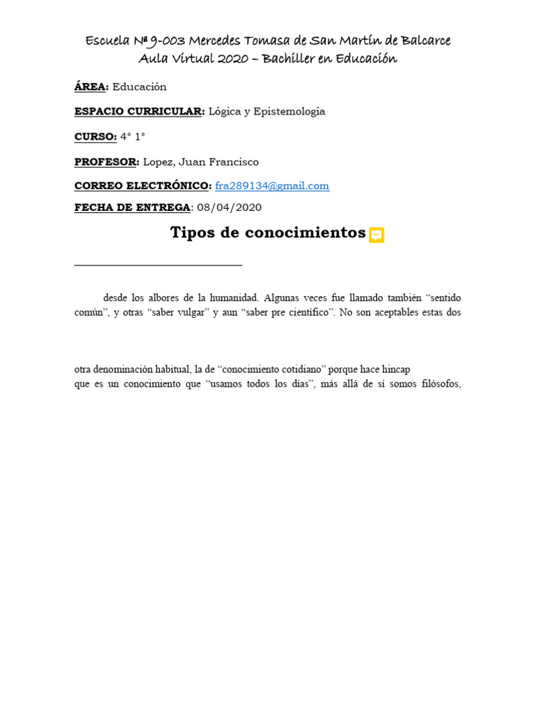 El Saber Practico y Cotidiano | PDF | Conocimiento | Experiencia