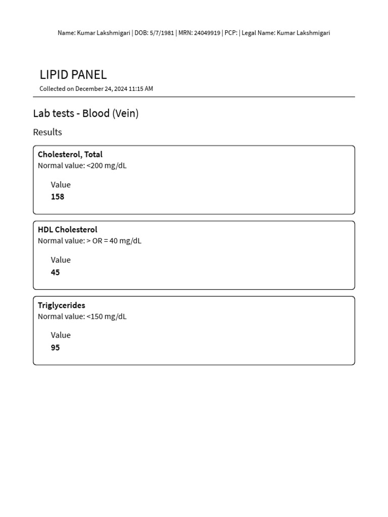 MyUHealthChart - Test Details-2 | PDF