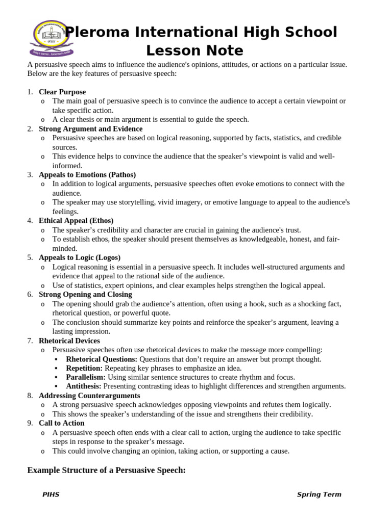 persuasive speech | PDF | Public Speaking | Rhetoric