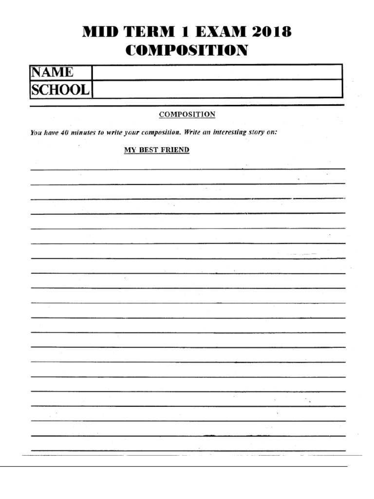 Composition STD 4 Mid Term 1 2018 | PDF