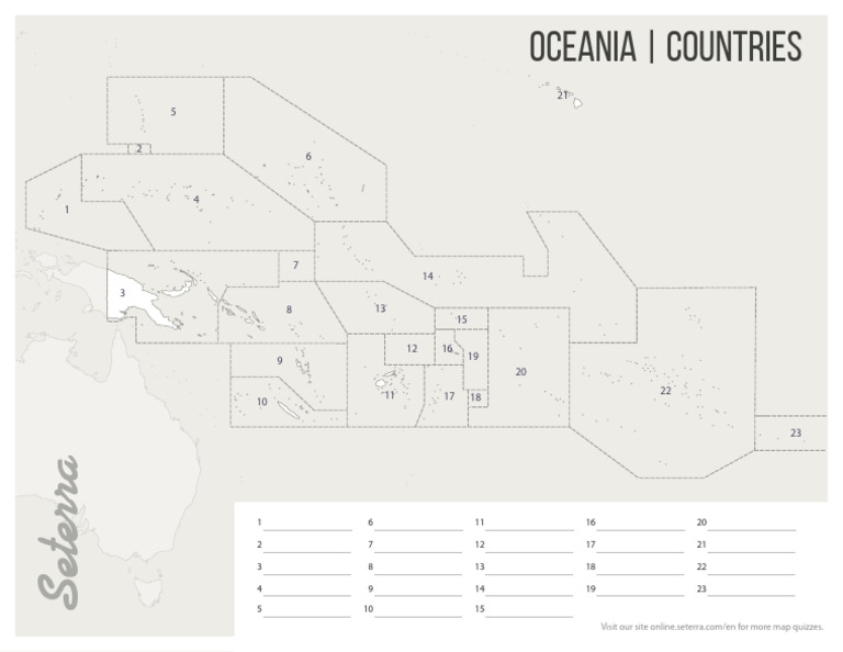 Oceania Countries Quiz | PDF