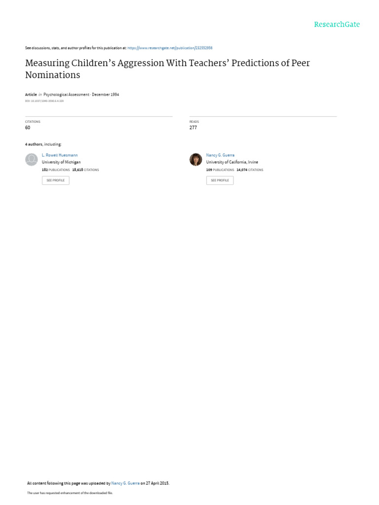 Measuring_Childrens_Aggression_with_Teachers_Pre | PDF | Aggression ...