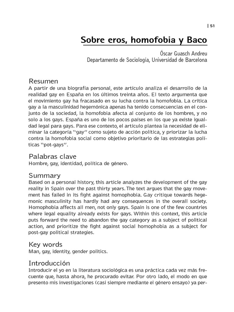 Admin,+1 04+Sobre+eros,+homofobia+y+Baco | PDF | Homosexualidad | Homofobia