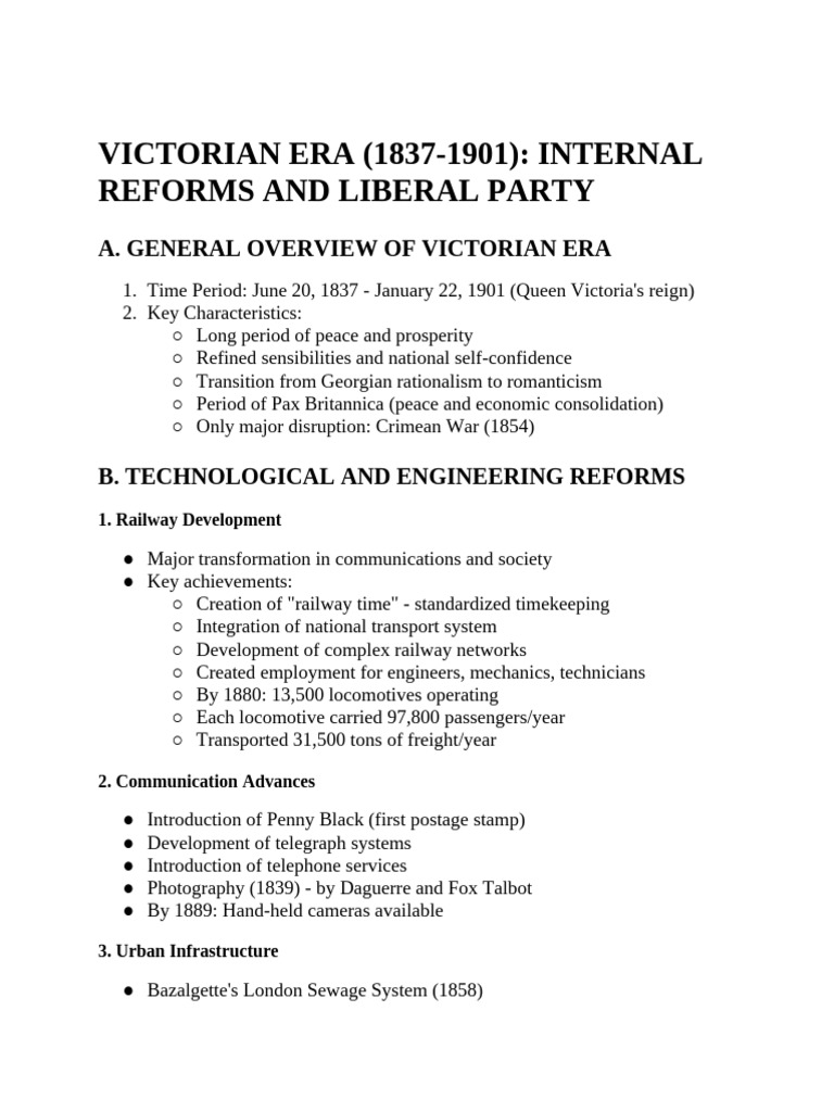 Victorian Reforms & Liberal Party | PDF | United Kingdom Of Great ...