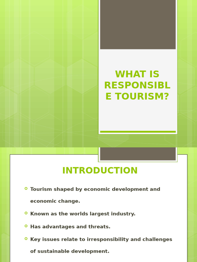 1.1 What Is Responsible Tourism | PDF | Sustainability | Sustainable ...