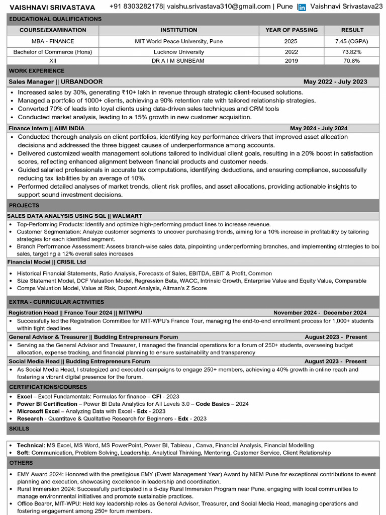 Vaishnavi Srivastava Place-1 | PDF