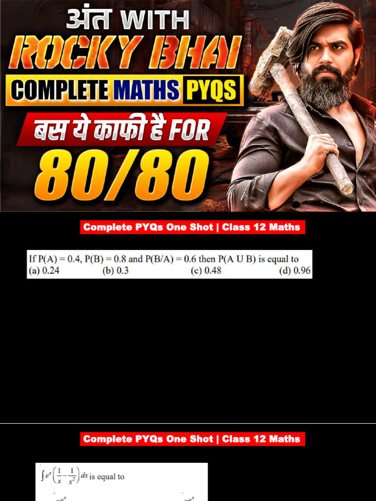 Class 12 Maths PYQs Compilation | PDF | Mathematics