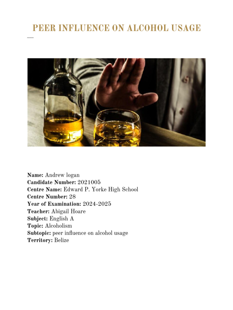 English Sba | PDF | Alcoholism | Mental Disorder