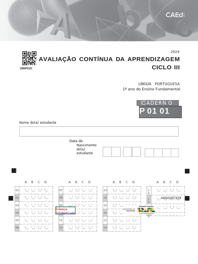 p0101 1º Ano Leitura Caed | PDF | Elefante