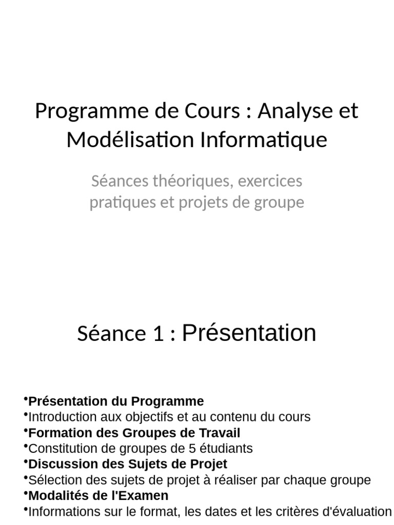 Programme Cours Analyse Informatique Complete | PDF | Cas d'utilisation ...