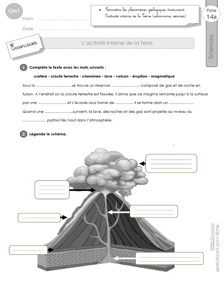 Évaluation sur volcans et séismes CM1 | PDF | Tremblements de terre ...