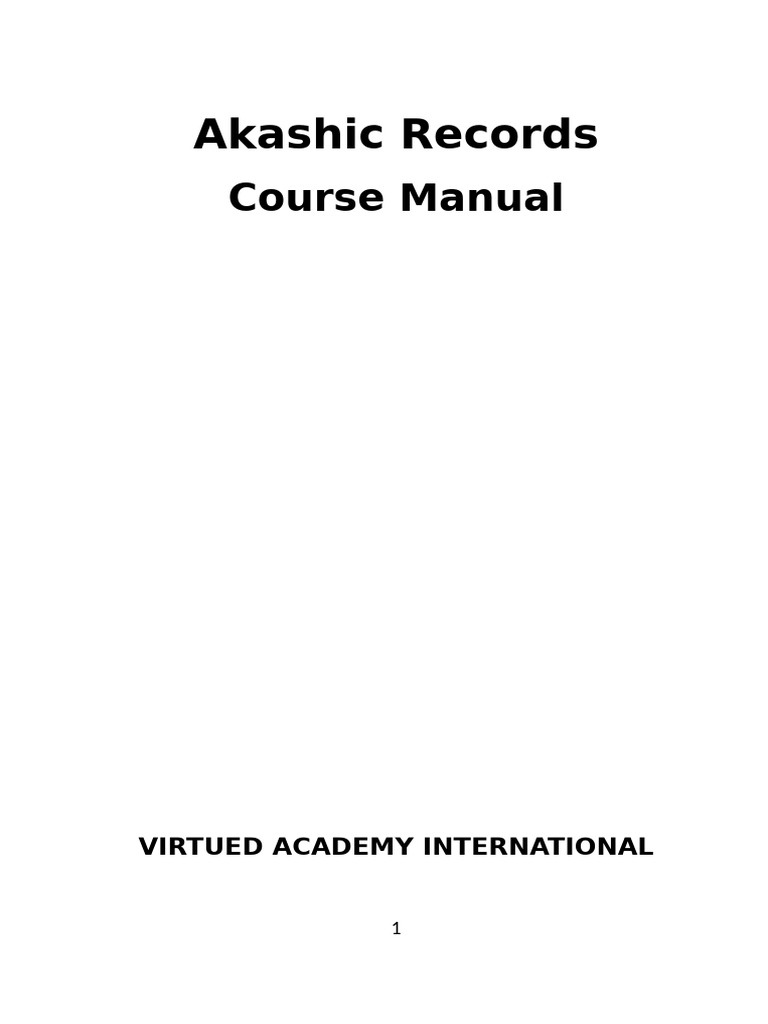 Akashic Records Course Overview | PDF | Perception | Experience
