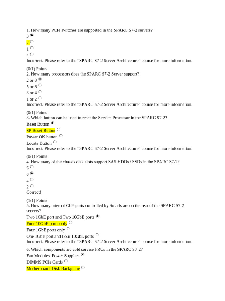 SPARC S7-2 Server Architecture | PDF | Solid State Drive | Hard Disk Drive