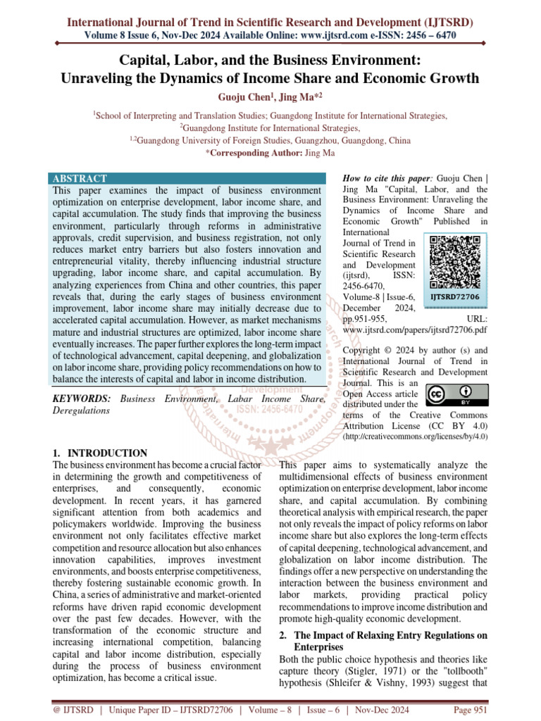 Capital, Labor, and The Business Environment Unraveling The Dynamics of ...