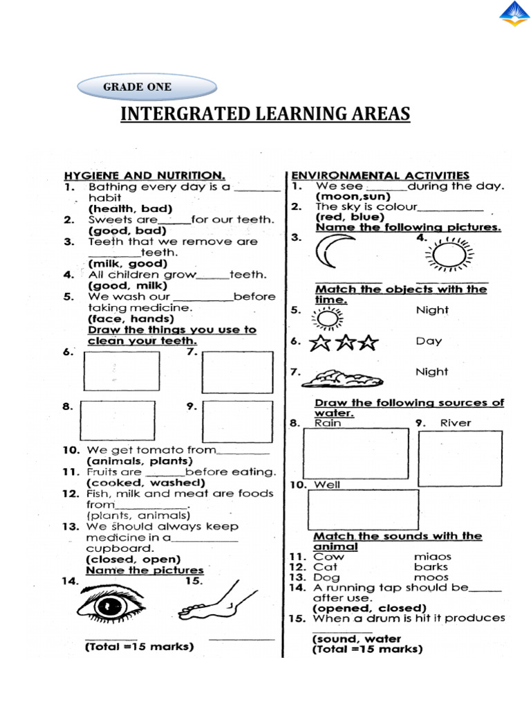 Intergrated Learning Areas Grade 1 | PDF