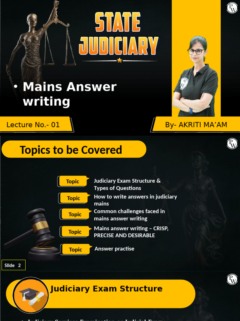Lec 01 The Art of Answer Writing State Judiciary Batch Ankit Yadav | PDF | Crimes | Crime & Violence