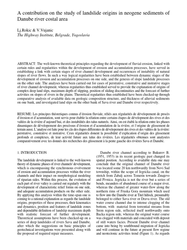 Rokic-Doprinos studiji o poreklu klizista u neogenim sedimentima ...