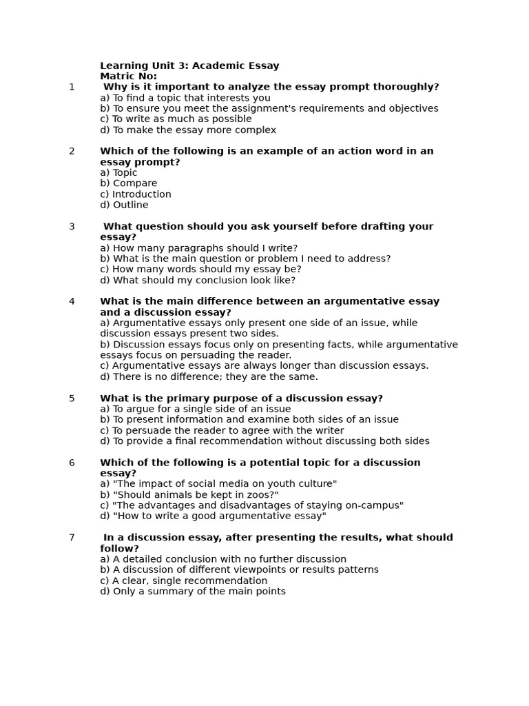 Guide to Writing Discussion Essays | PDF | Essays | Argument