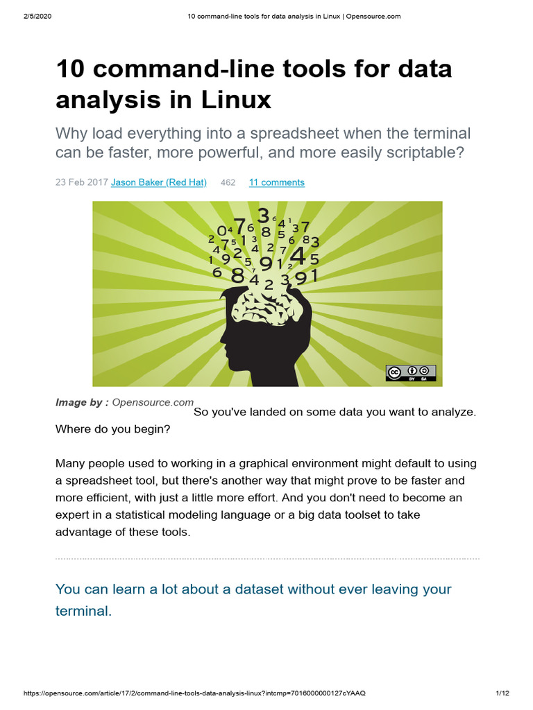 10 Command-Line Tools For Data Analysis in Linux | PDF | Comma Separated Values | Command Line ...