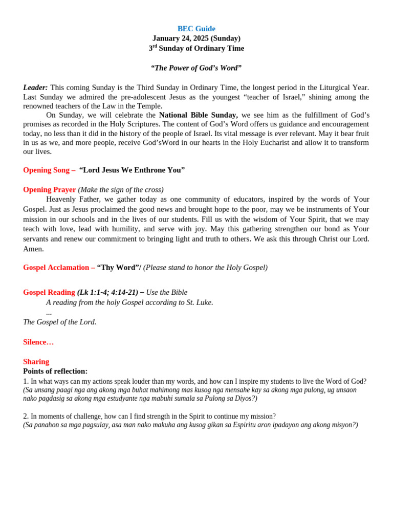 January 24 BEC | PDF