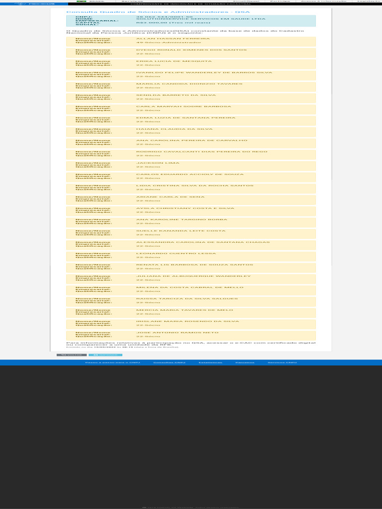 Consulta Quadro de Sócios e Administradores - QSA 2 | PDF | Brasil