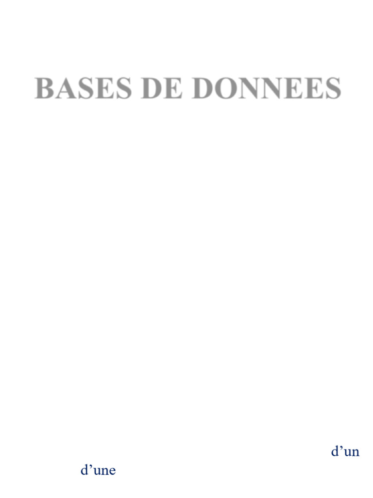 Support Base de Donn - Es | PDF | Bases de données | Modèle relationnel
