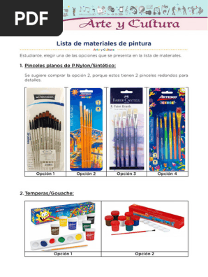 Lista De Materiales De Arte Recursos Y Materiales Artísticos Para Los
