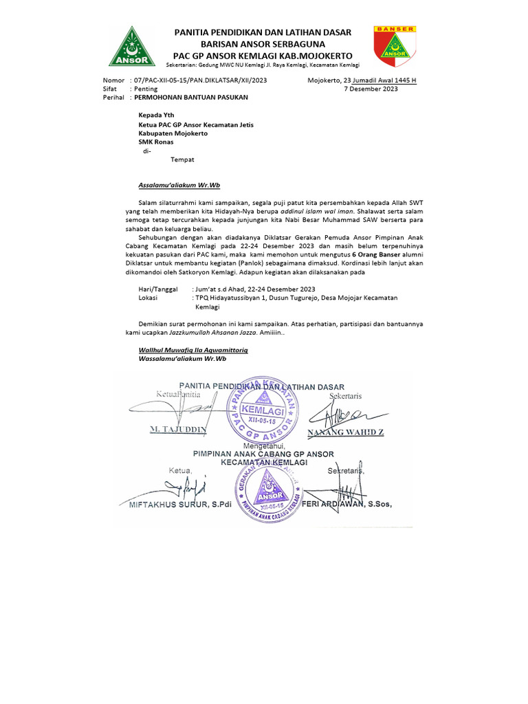 Permohonan PAC Jetis | PDF