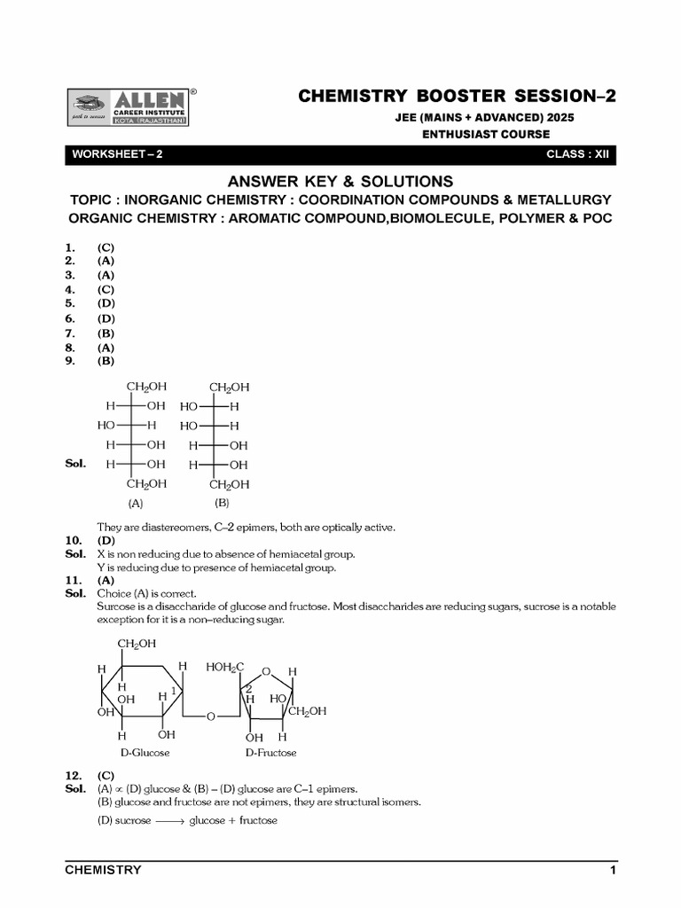 Worksheet - 2 Chem Sol | PDF