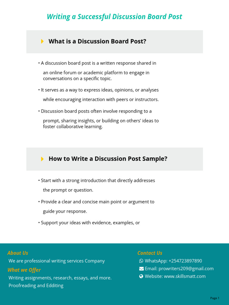 Crafting Effective Discussion Posts | PDF