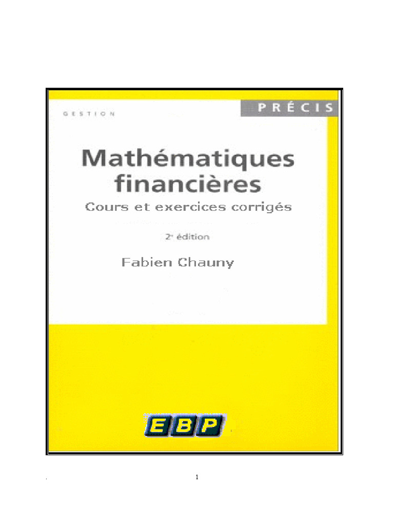 Math Financières Cours Et Exercices Corrigés | PDF | Centre d'intérêt | Prêts