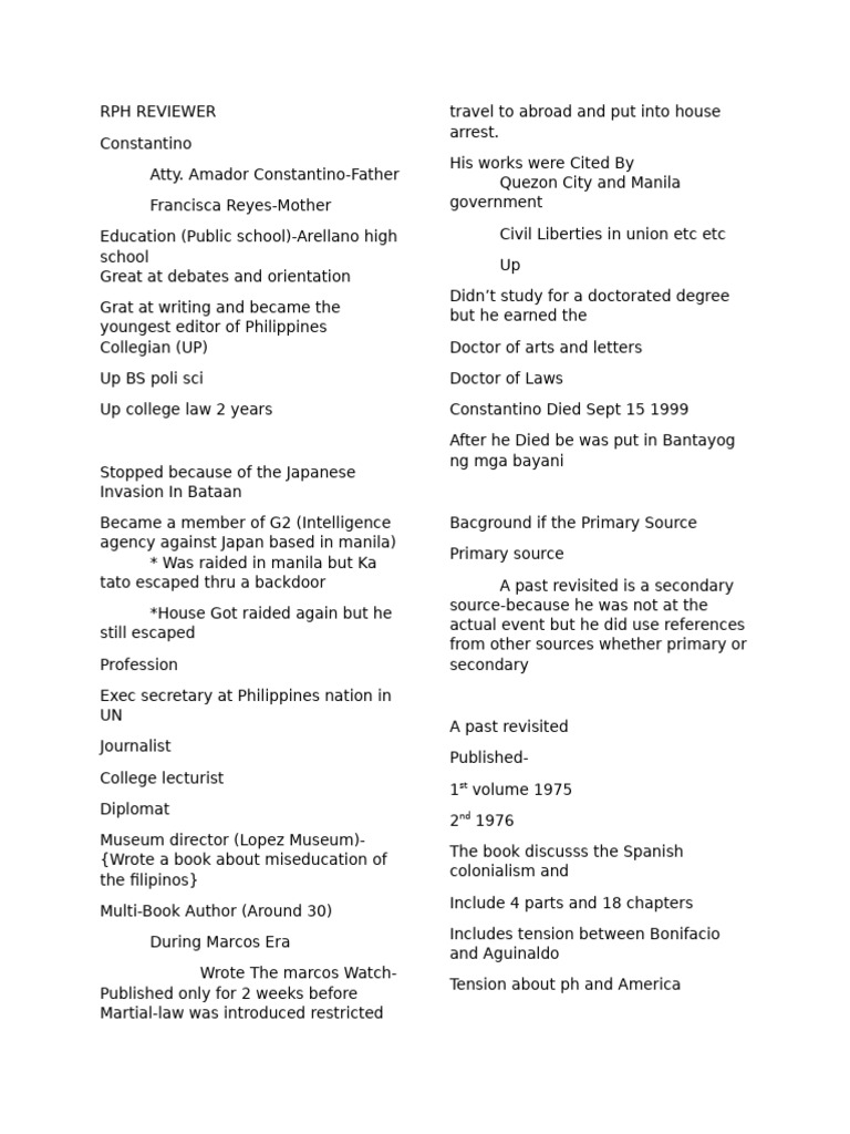 Rph Reviewer | PDF | Philippines | Manila