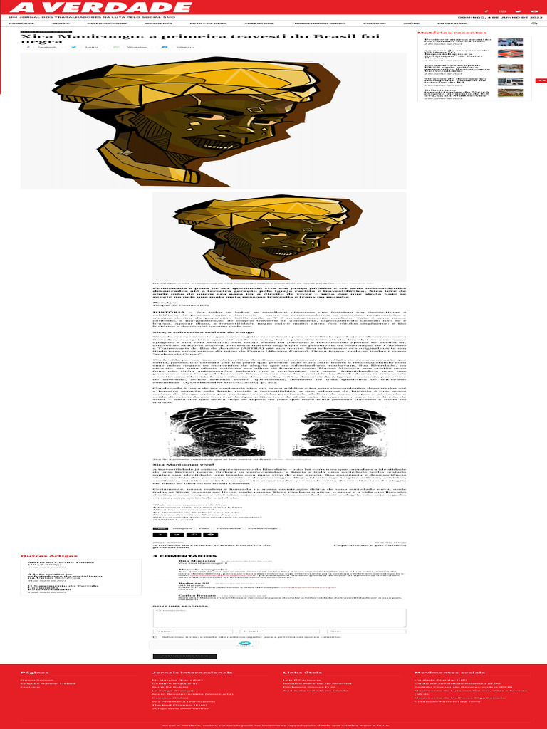 Xica Manicongo: A Primeira Travesti do Brasil | PDF | Brasil