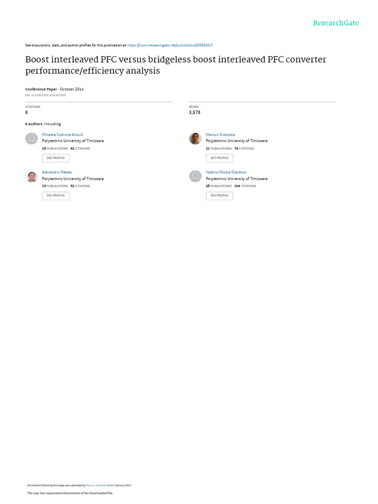 Boost Interleaved PFC Versus Bridgeless Boost Interleaved PFC Converter Performance/efficiency ...