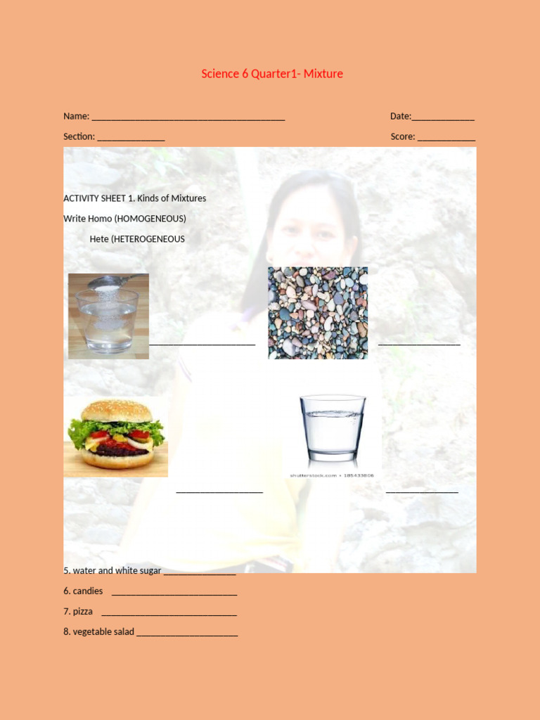 Science 6 Quarter1 Worksheet Jane | PDF