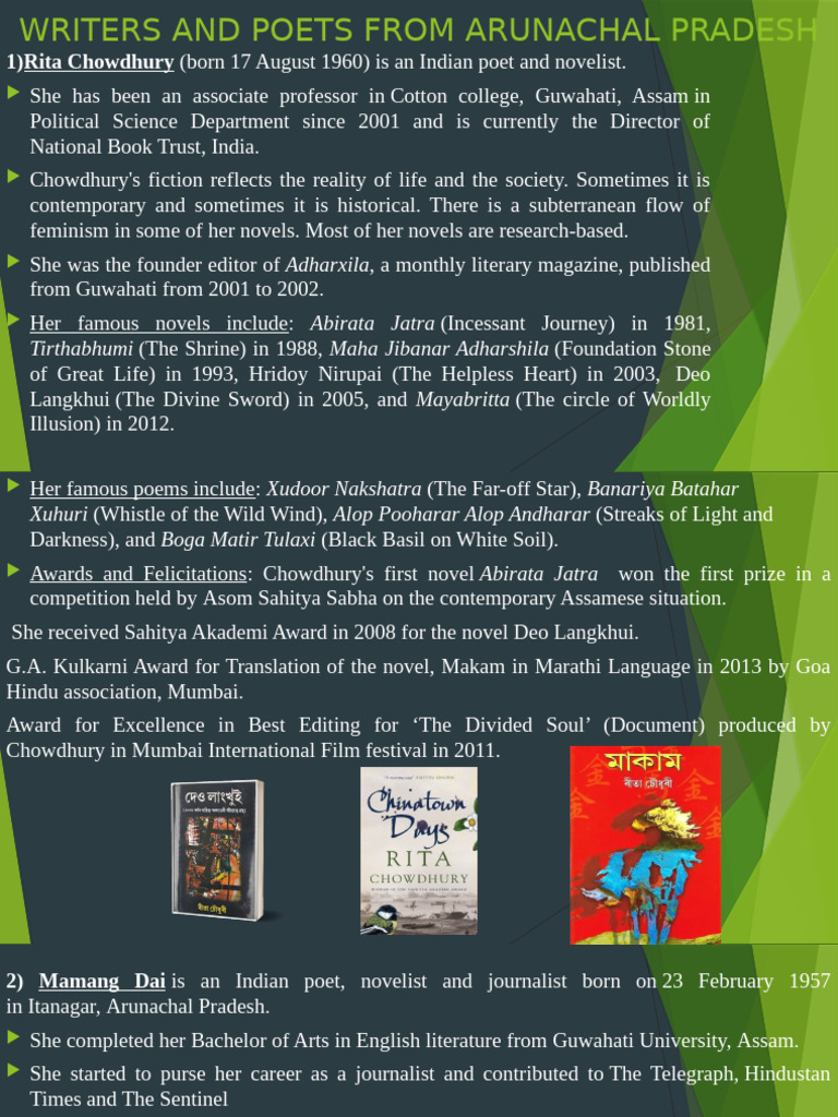 Writers and Poets From Arunachal Pradesh | PDF | Indian Literature