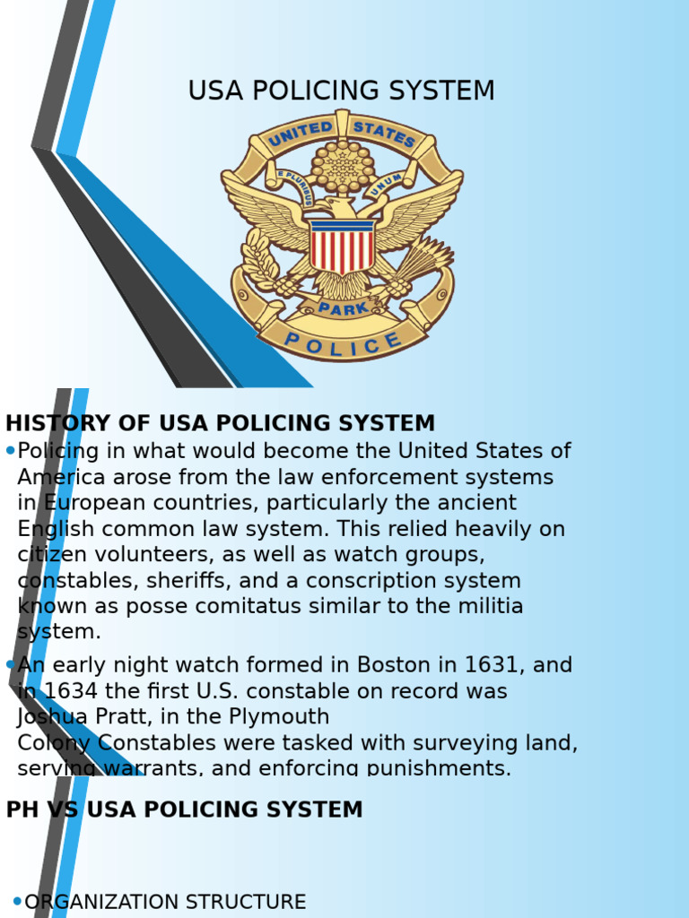 History and Structure of USA Policing | PDF