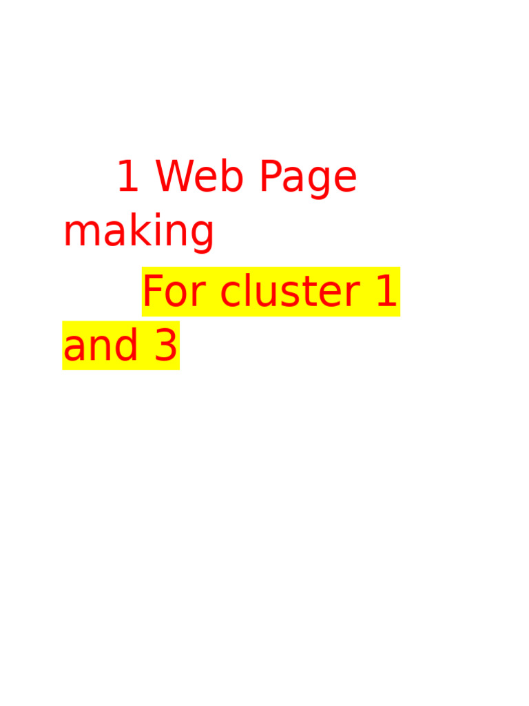 Web Page Making For CTS (Cluster 1 & 3) | PDF