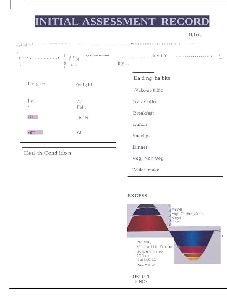 Initial Health Assessment Record | PDF