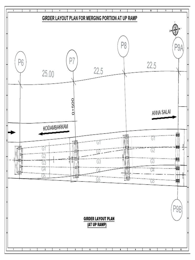 Girder Layout Plan for Up Ramp | PDF