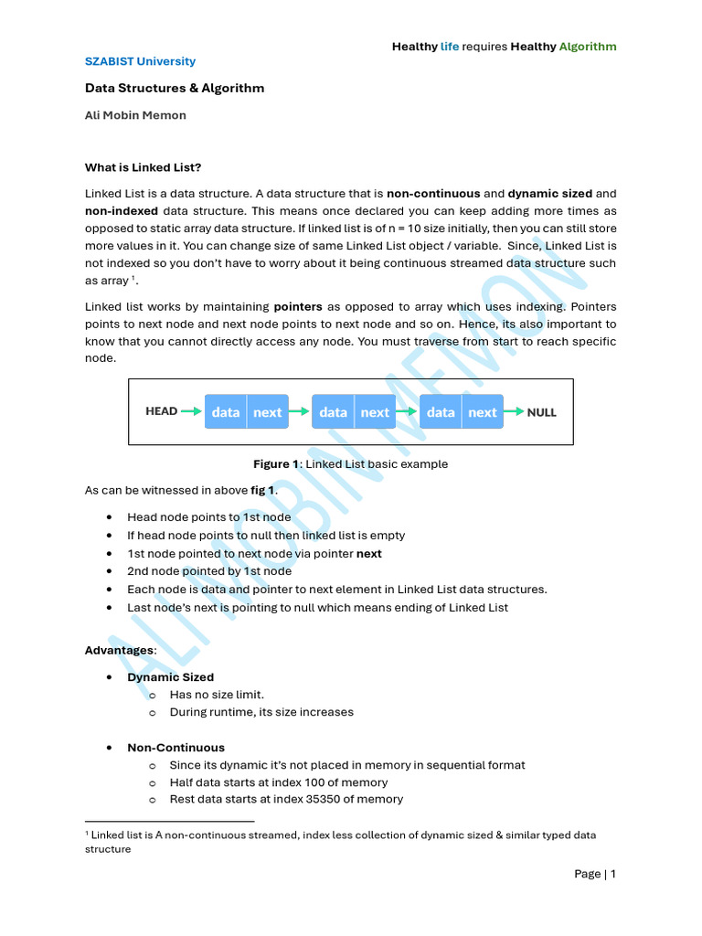 Linked List Notes | PDF | Pointer (Computer Programming) | Data Linked List Notes | PDF | Pointer (Computer Programming) | Data