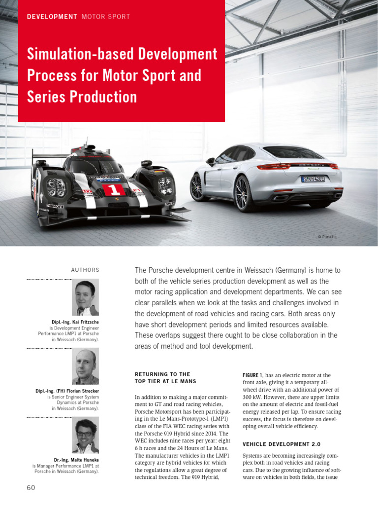 Simulation-Based Development Process For Motor Sport and Series Production | PDF | Simulation ...