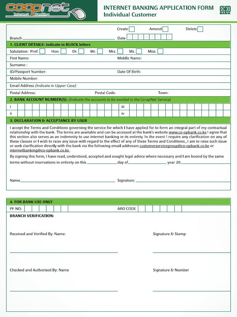 Retail Internet Banking Application Form-1 | PDF