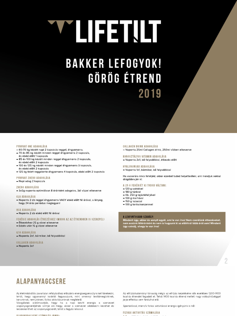 Bakker 2019nyar Lefogyok Gorog Etrend 216463521 | PDF