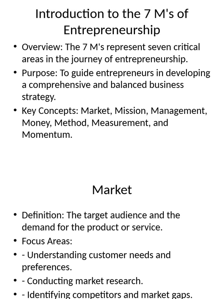 7Ms of Entrepreneurship | PDF