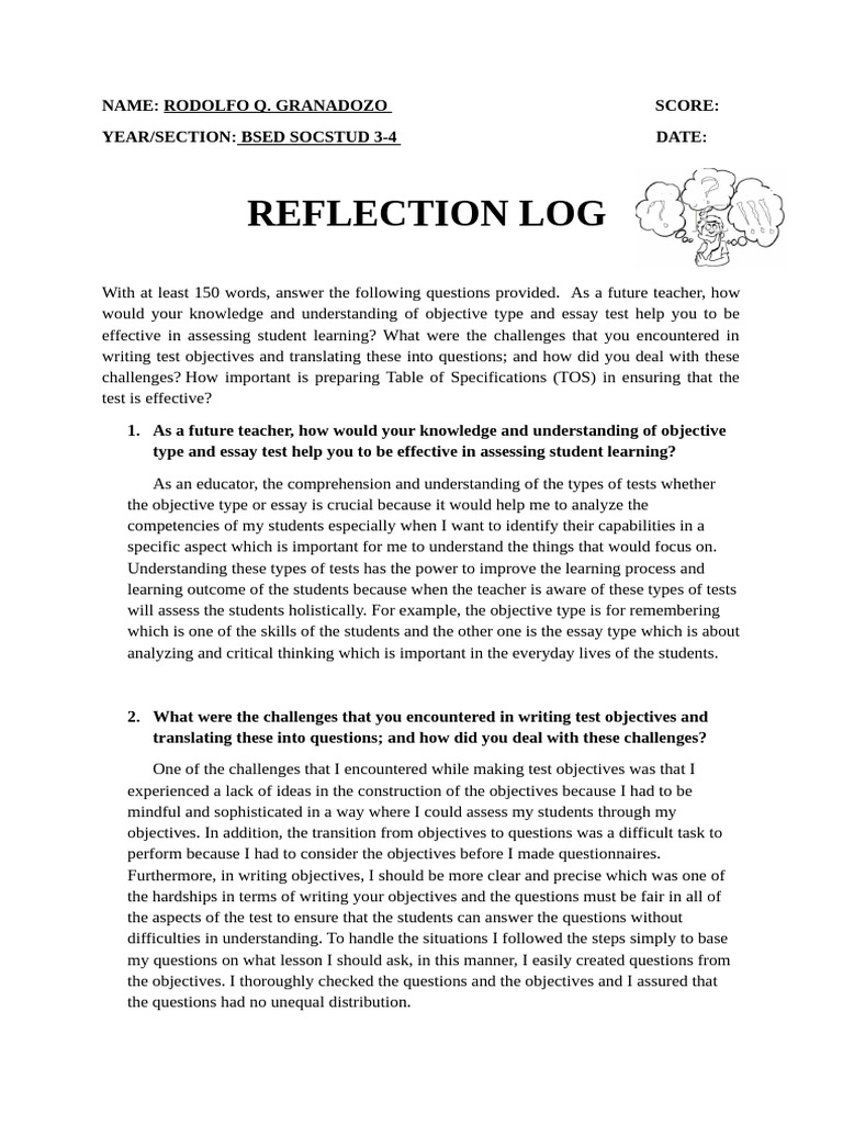 3 REFLECTION | PDF | Learning | Reading Comprehension
